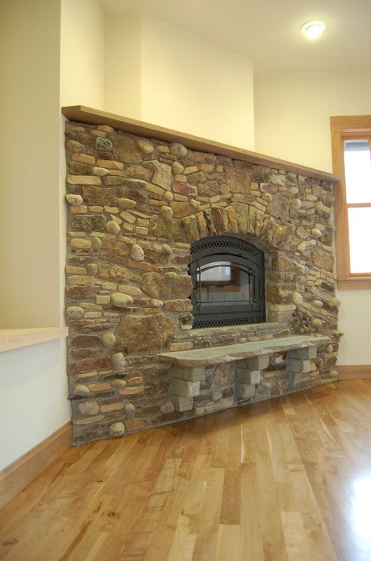 Fireplace | Stonework | Green Home | Jade Mountain Builders